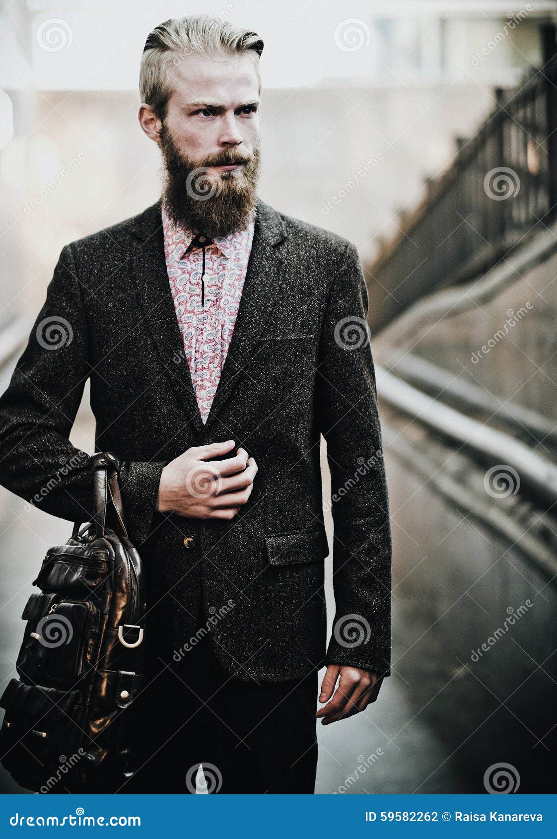 Young Handsome Attractive Bearded Model Man Stock Photo - Image of ...