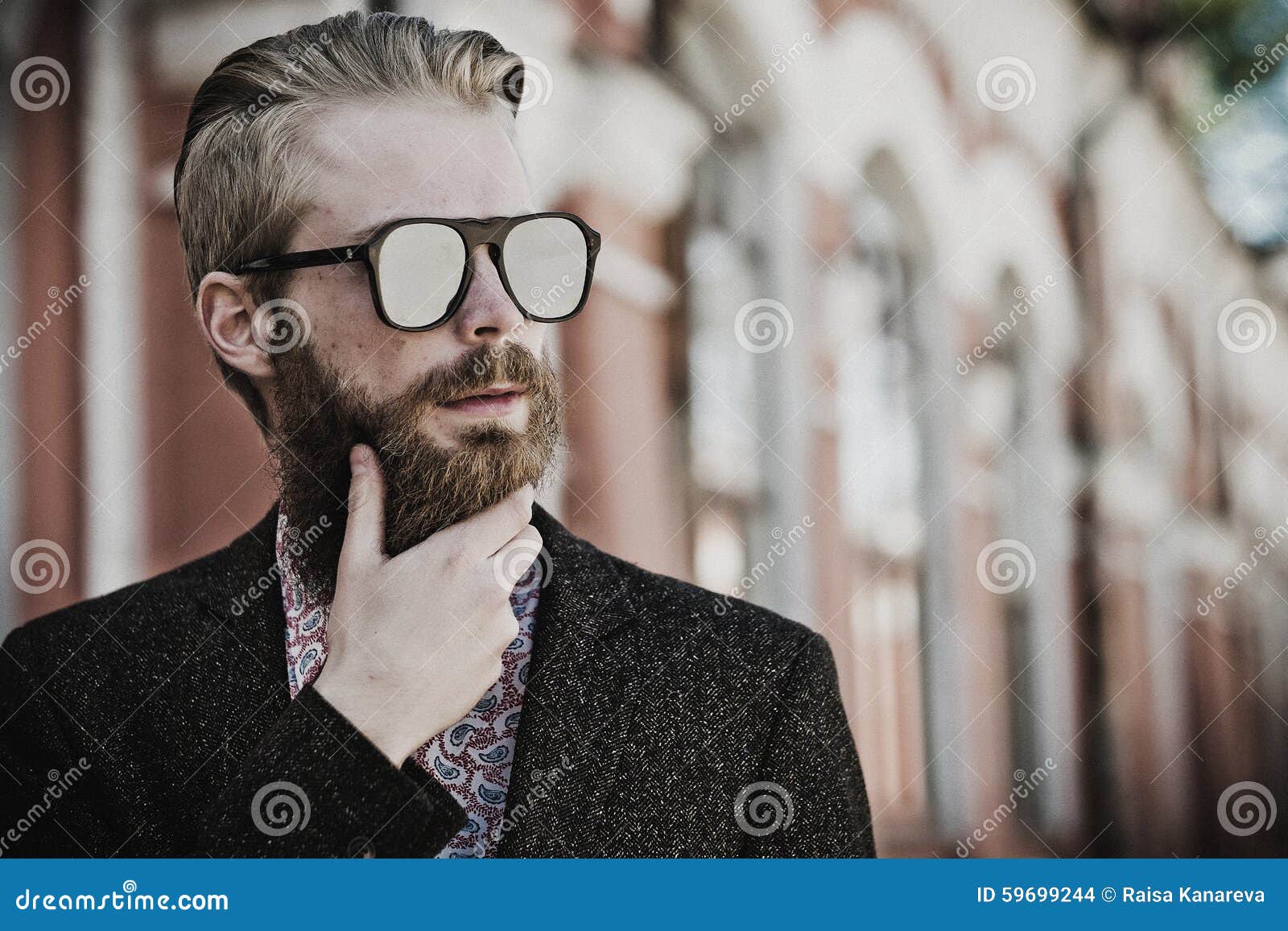 Young Handsome Attractive Bearded Model Man Stock Photo - Image of ...