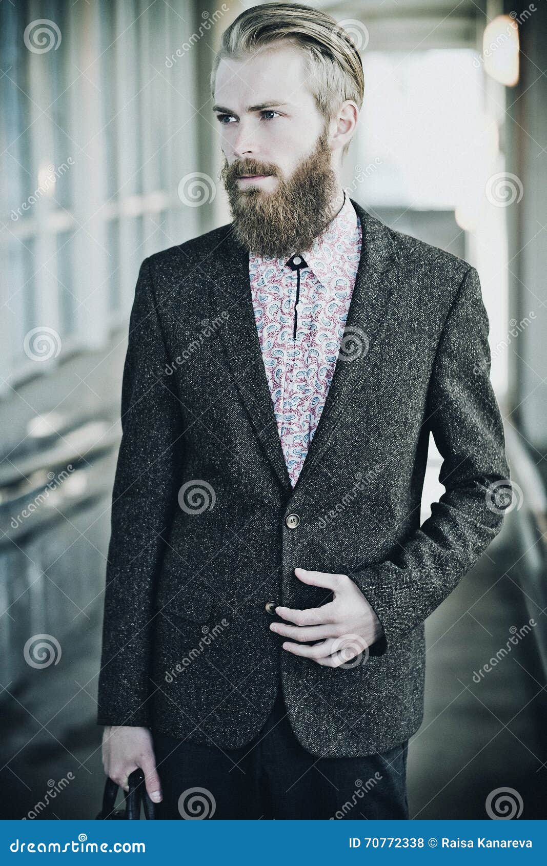 Young Handsome Attractive Bearded Model Man Stock Photo - Image of ...