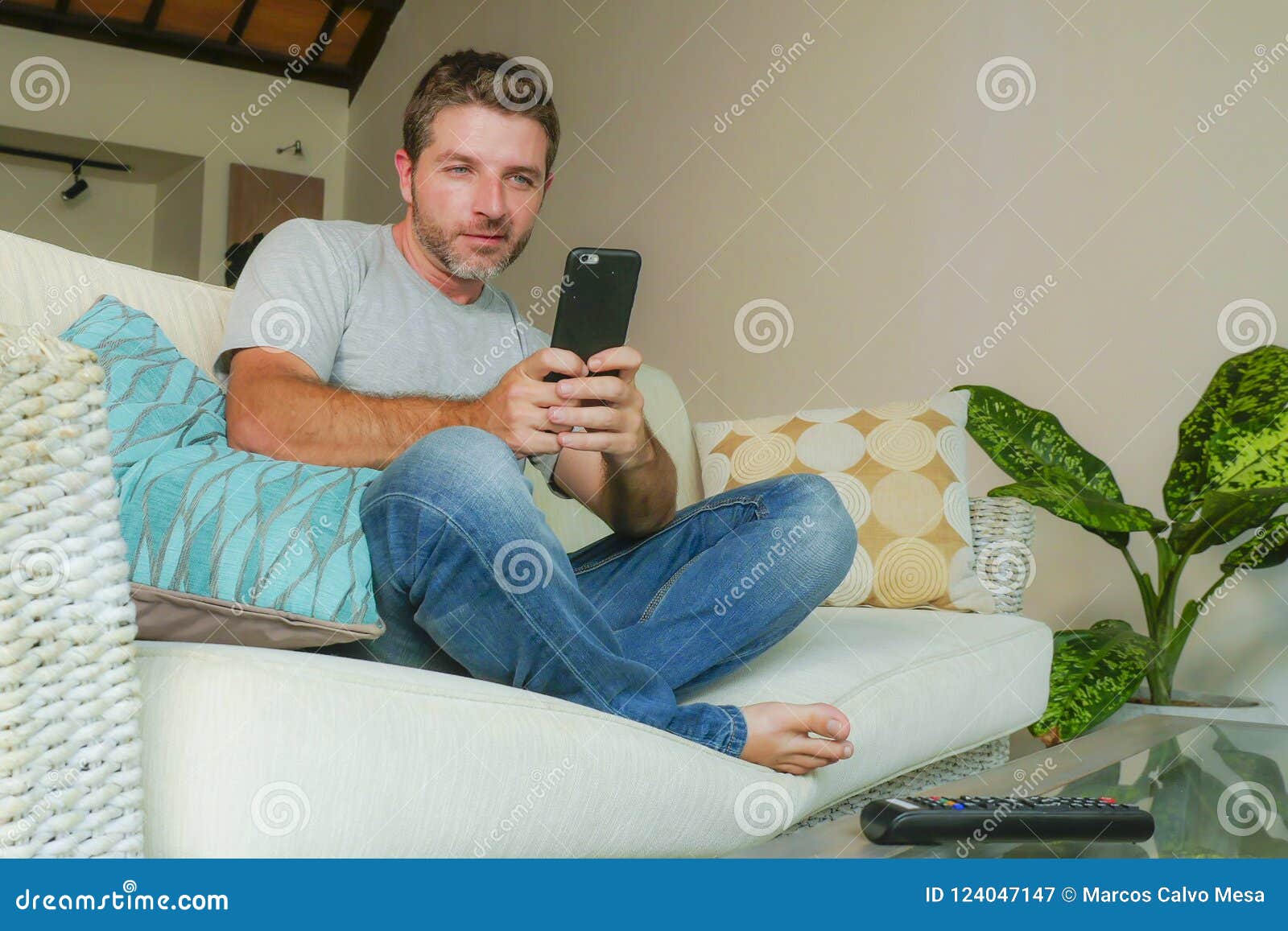 Young Handsome And Attractive Happy Man Using Internet Dating Online
