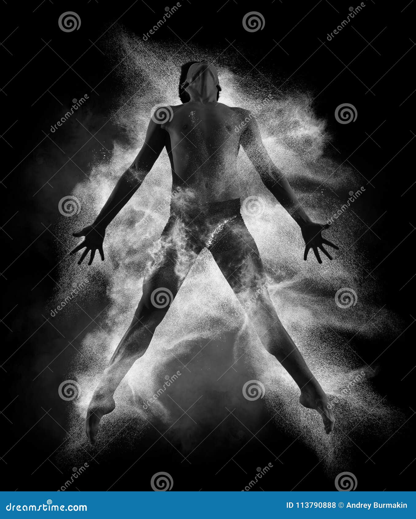 Young Handsome Ballet Man in Fly Grace Pose Stock Photo - Image of ...