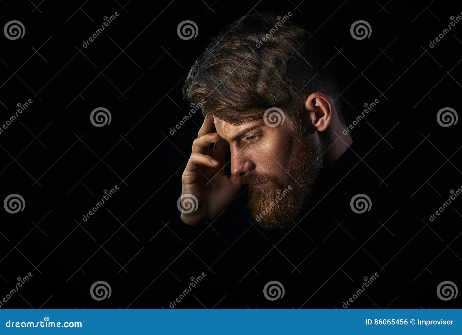 Handsome Man In Bed Bearded Man Sleeping On Bed In Bedroom Good