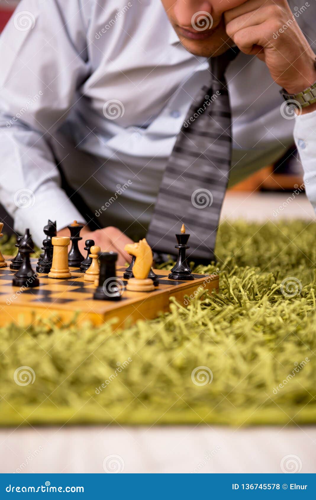 The Young Handsome Boss Playing Chess during Break Stock Photo - Image ...