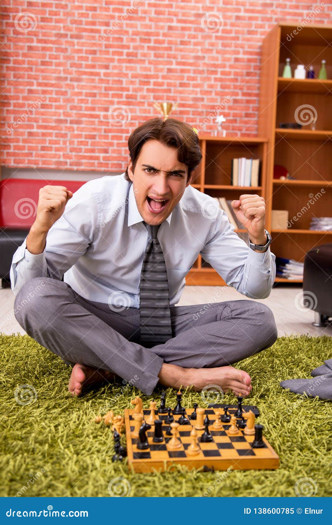 The Young Handsome Boss Playing Chess during Break Stock Image - Image ...