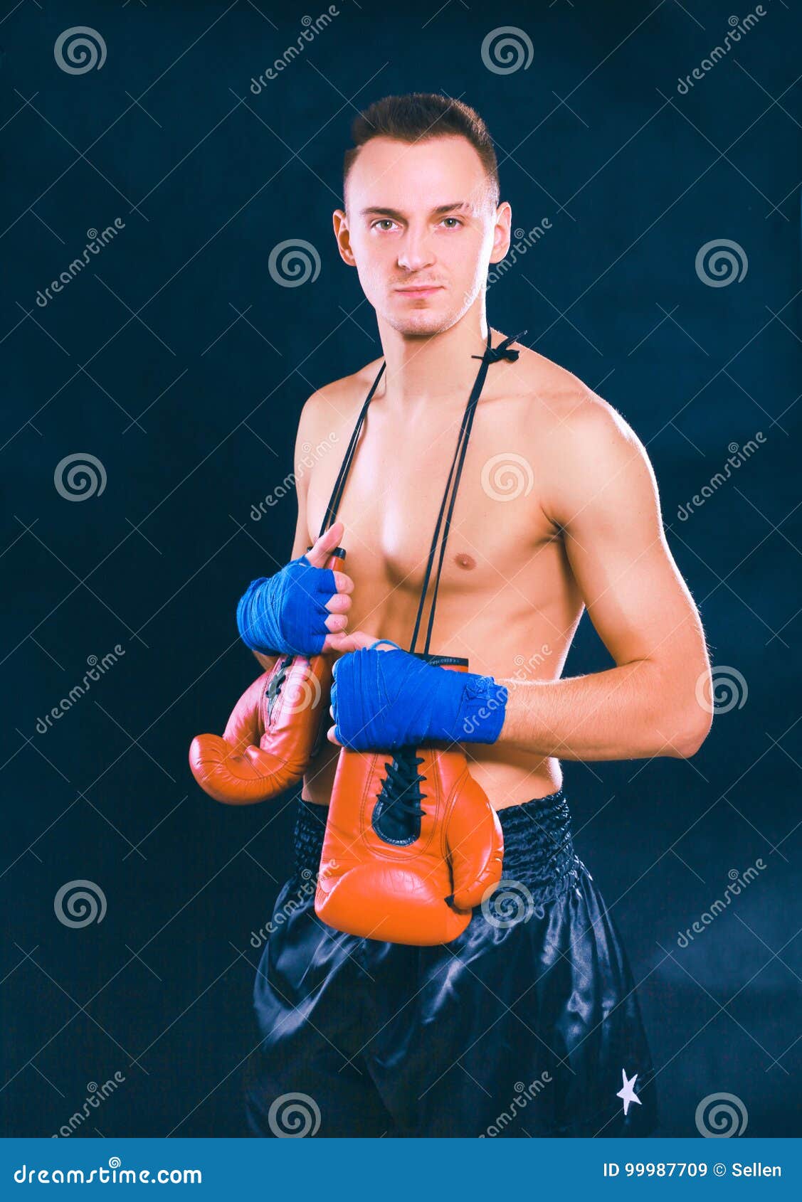 Young Handsome Boxer Man Isolated on Black Background Stock Image ...