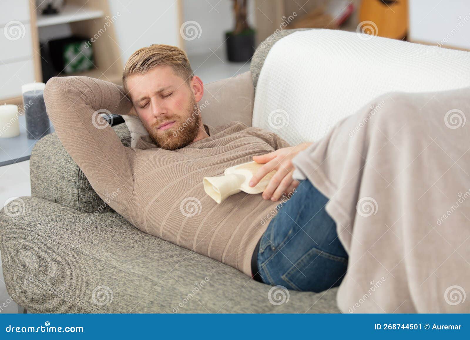 Young Handsome Boy Sleeping on Sofa Stock Image - Image of hair ...