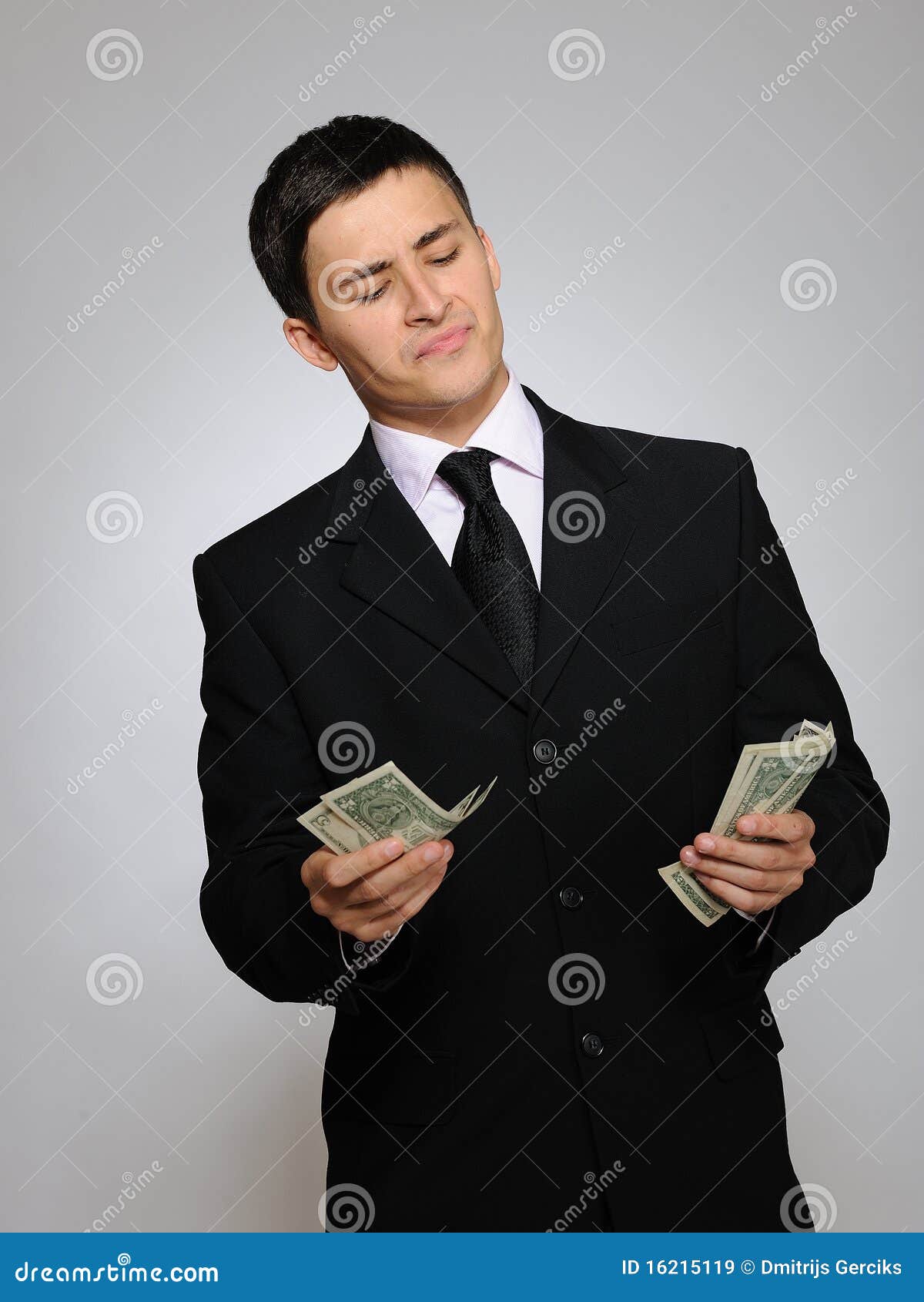 Young Handsome Business Man Counting Money Stock Image - Image of ...