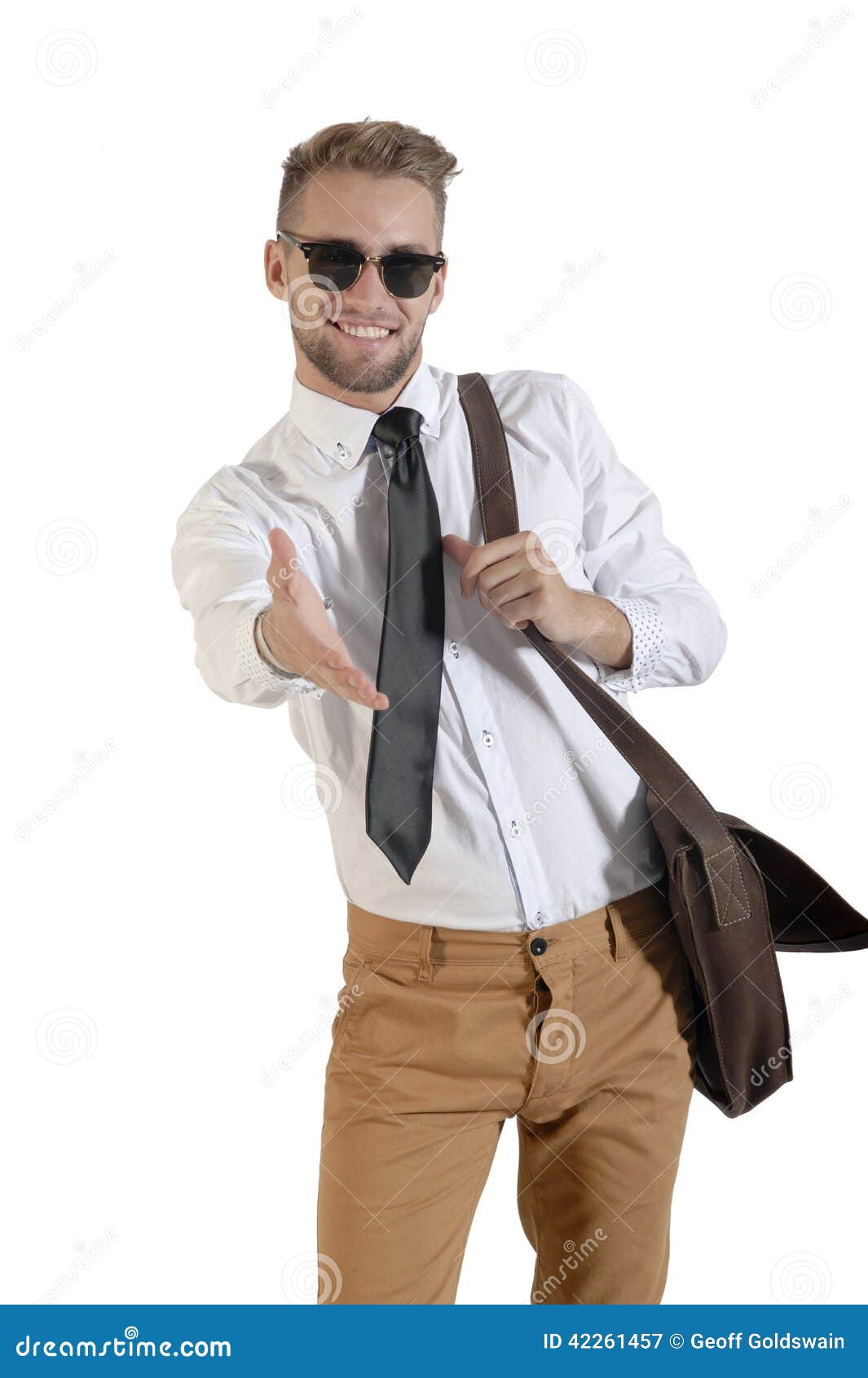 Young Handsome Business Man Extending a Hand Shake Isolated on White ...