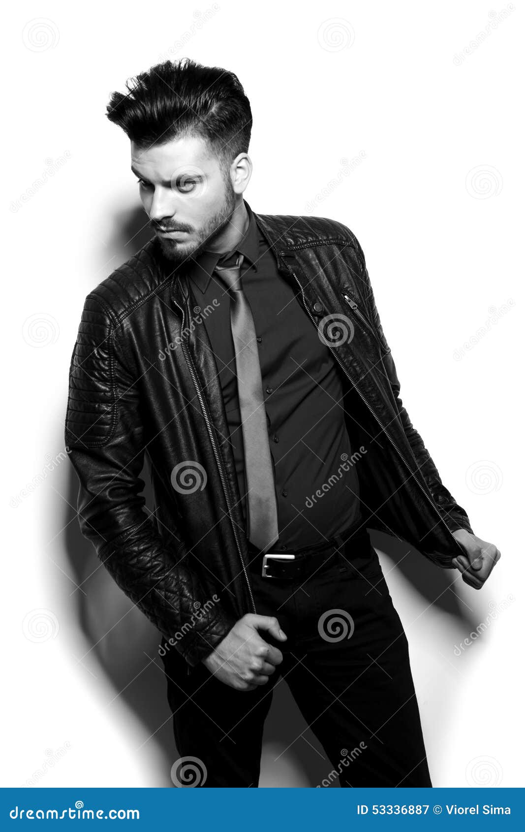 Young Handsome Business Man Looking Down Stock Image - Image of ...