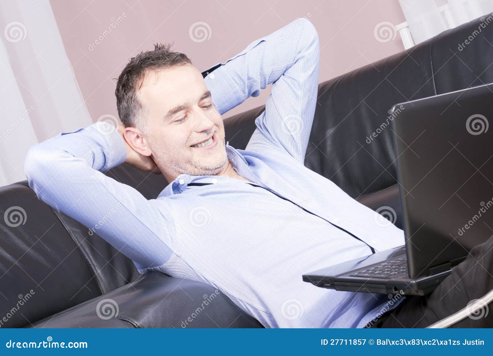 Young Handsome Business Man Working from Home. Stock Image - Image of ...