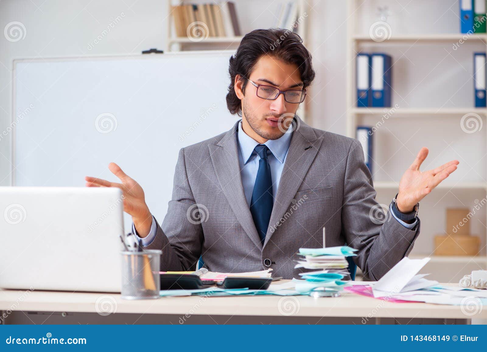 The Young Handsome Businessman in Budget Planning Concept Stock Image ...