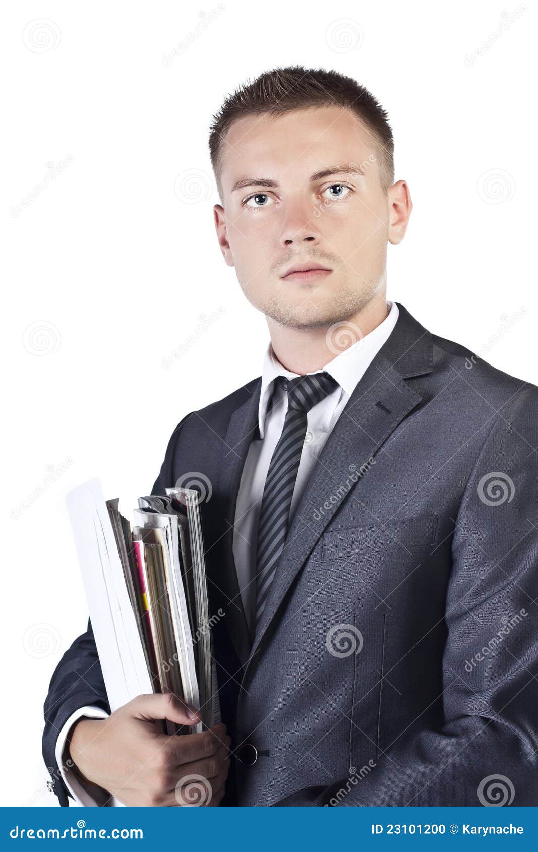 Young Handsome Businessman Isolated on White Stock Photo - Image of ...