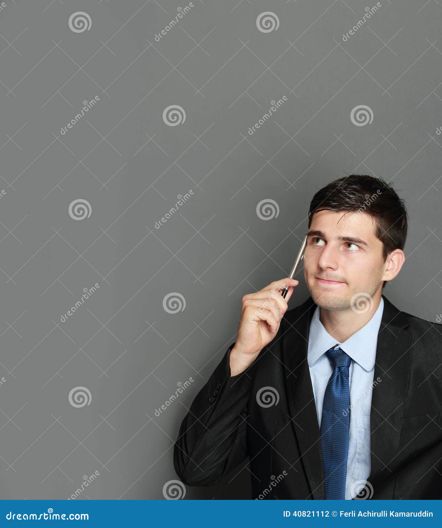 Young Handsome Businessman Thinking Stock Photo - Image of business ...