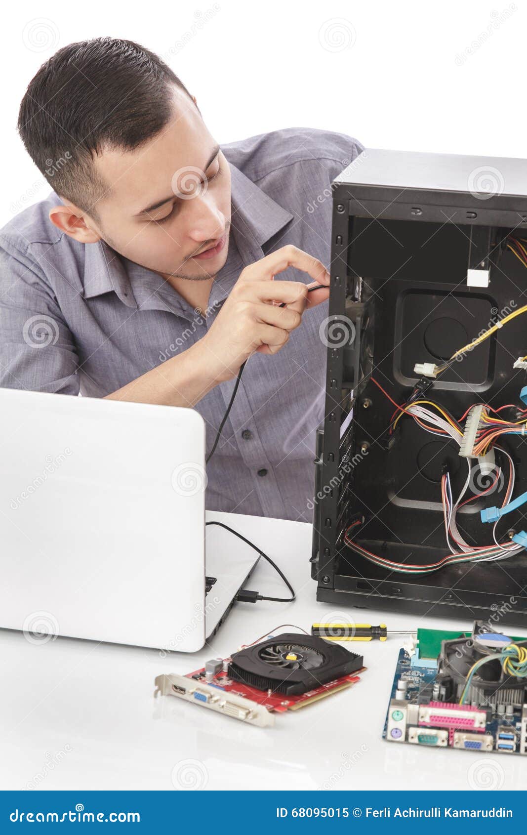Handsome Man Repairing A Smoke Detector Royalty-Free Stock Image ...