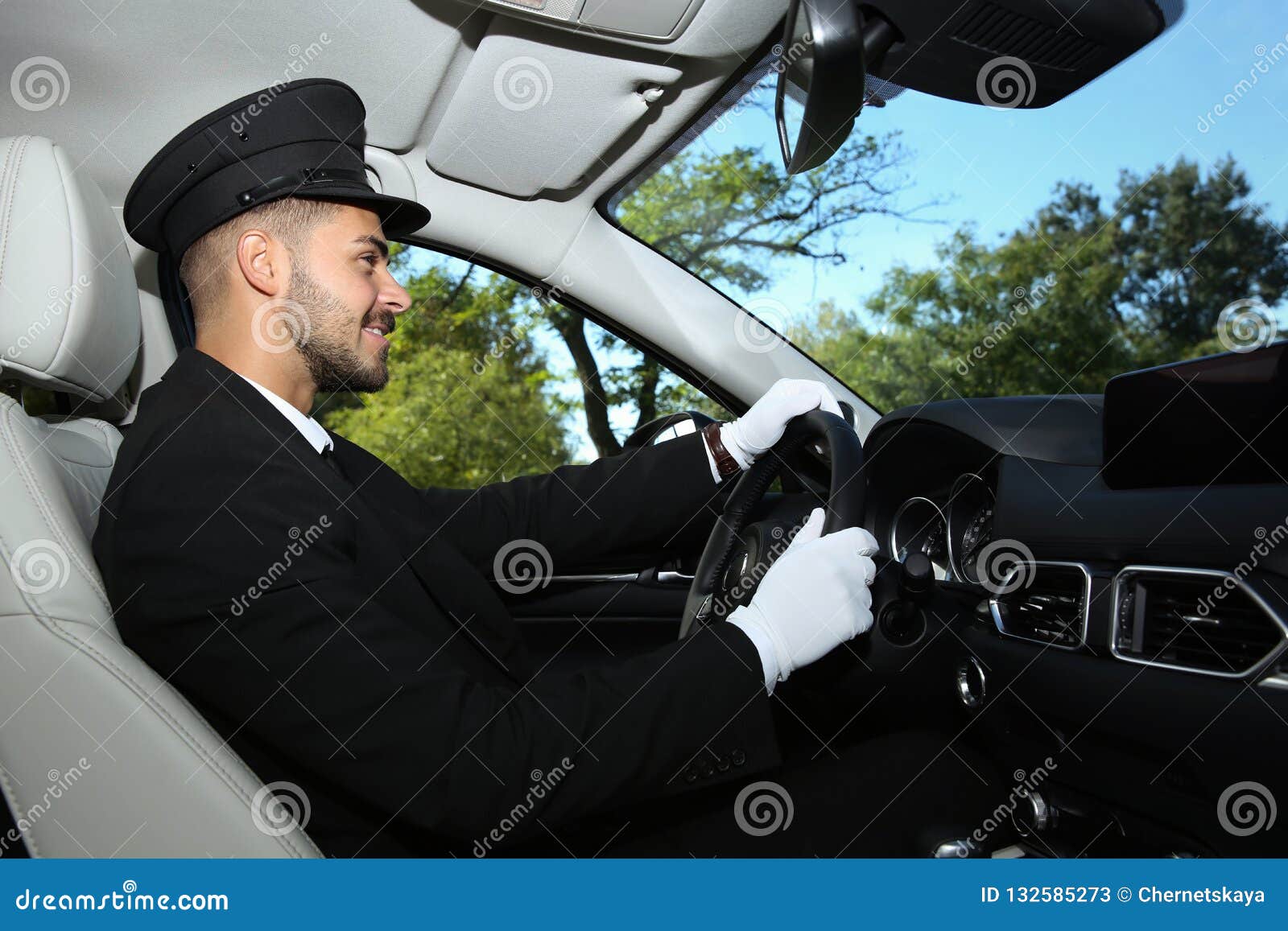 Young Handsome Driver in Luxury Car Stock Image - Image of person, rent ...
