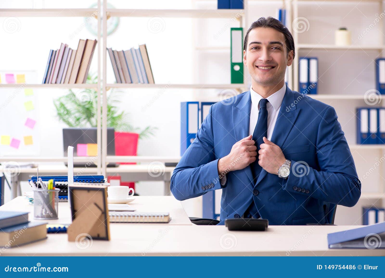 Young Handsome Employee in the Office Stock Photo - Image of accounting ...