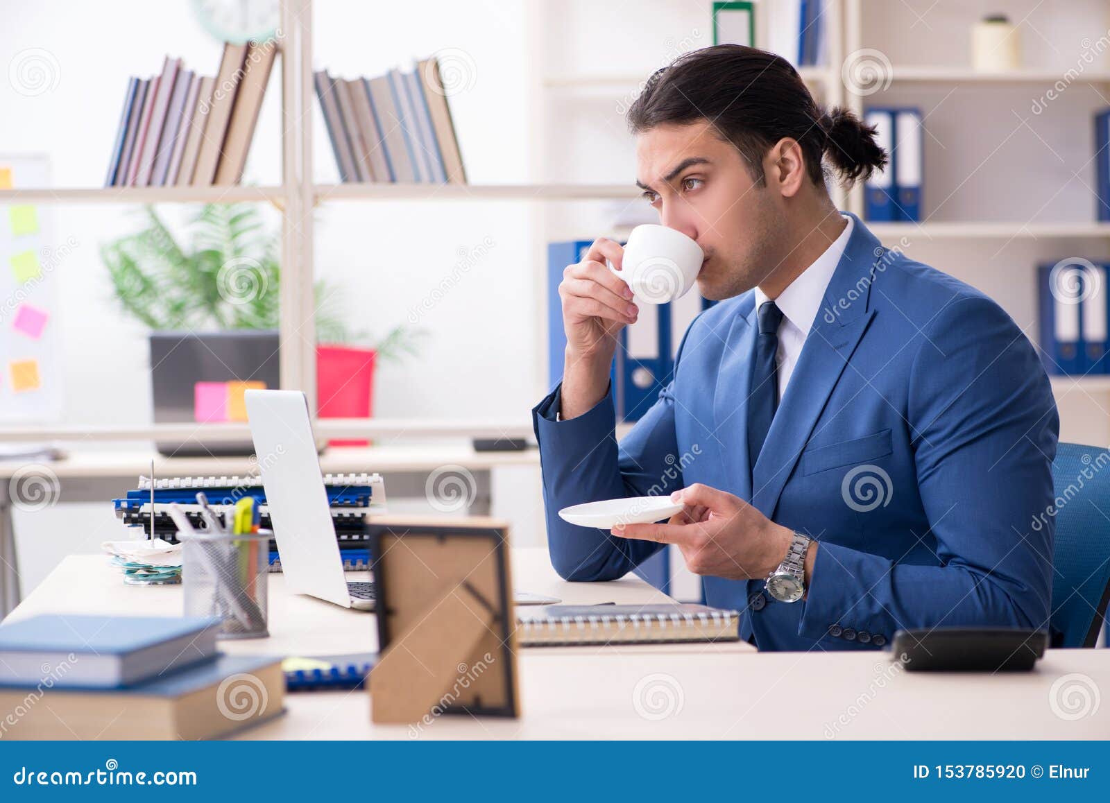 Young Handsome Employee in the Office Stock Photo - Image of management ...