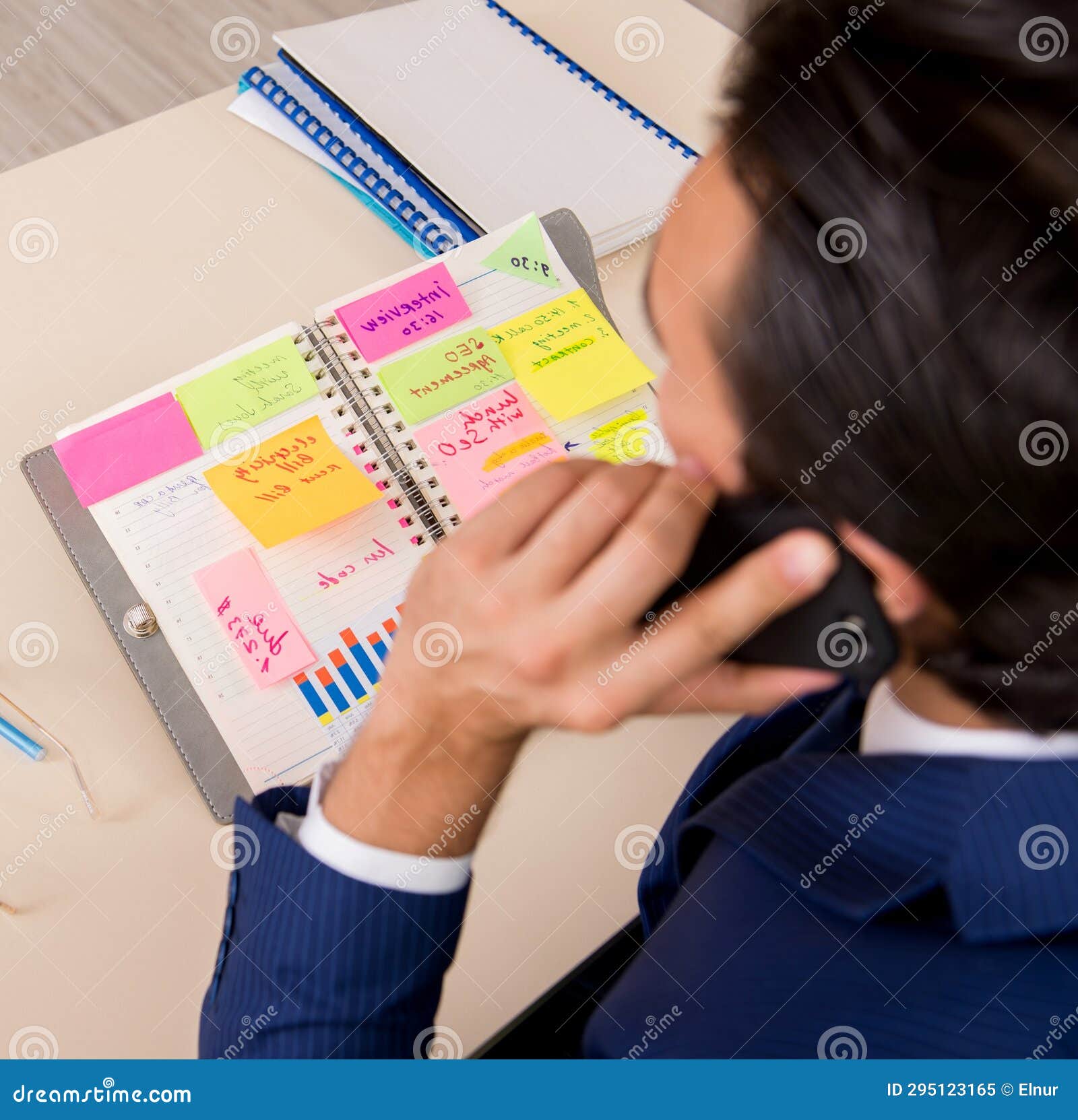 Young Handsome Employee Planning His Work Activity Stock Image - Image ...