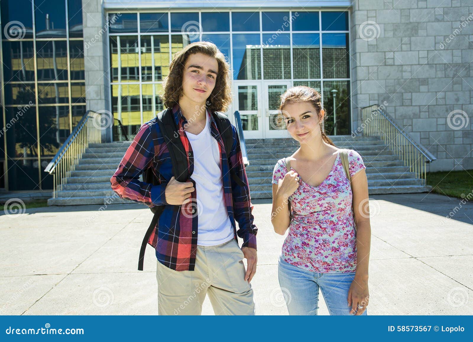 Young Handsome Friend Student at the College Stock Image - Image of ...