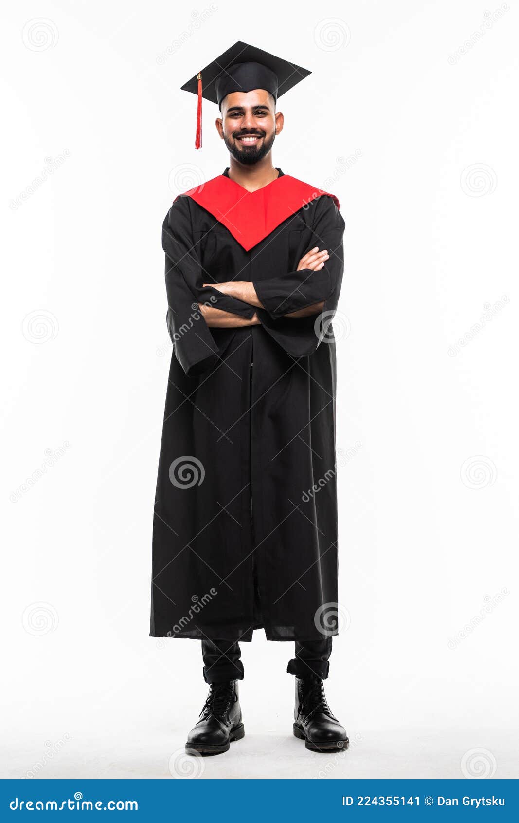 Young Handsome Graduation Indian Man Holding Certificate Stock Image ...