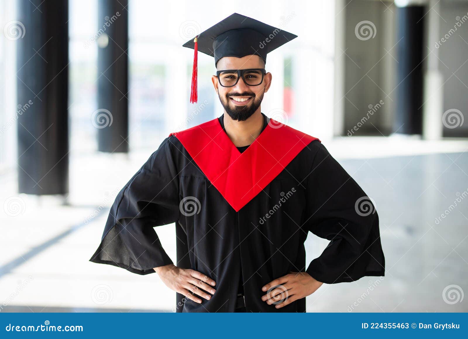 Young Handsome Graduation Indian Man Holding Certificate Stock Image ...