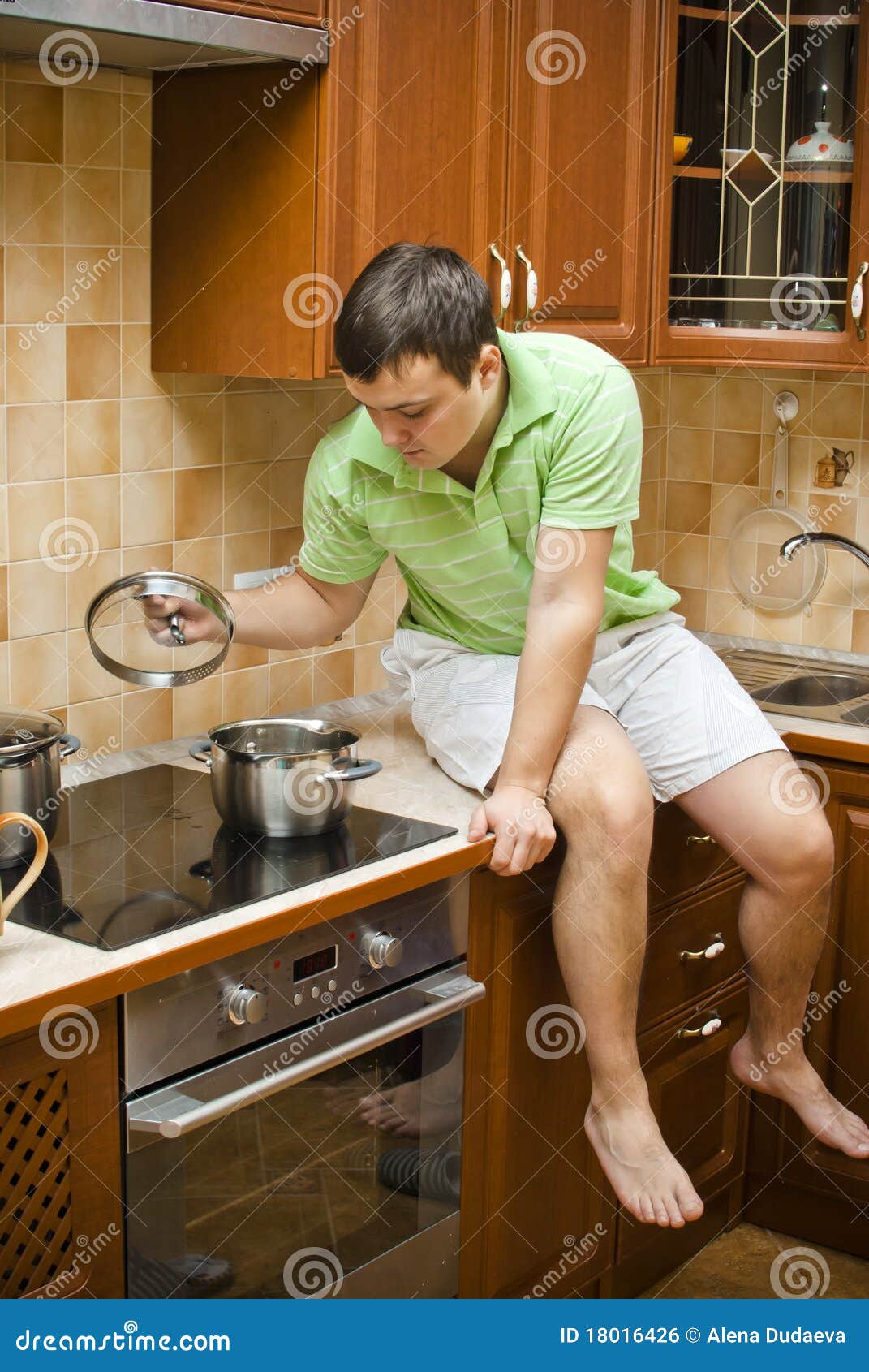 Young Handsome Guy in the Kitchen Stock Photo - Image of home, male ...