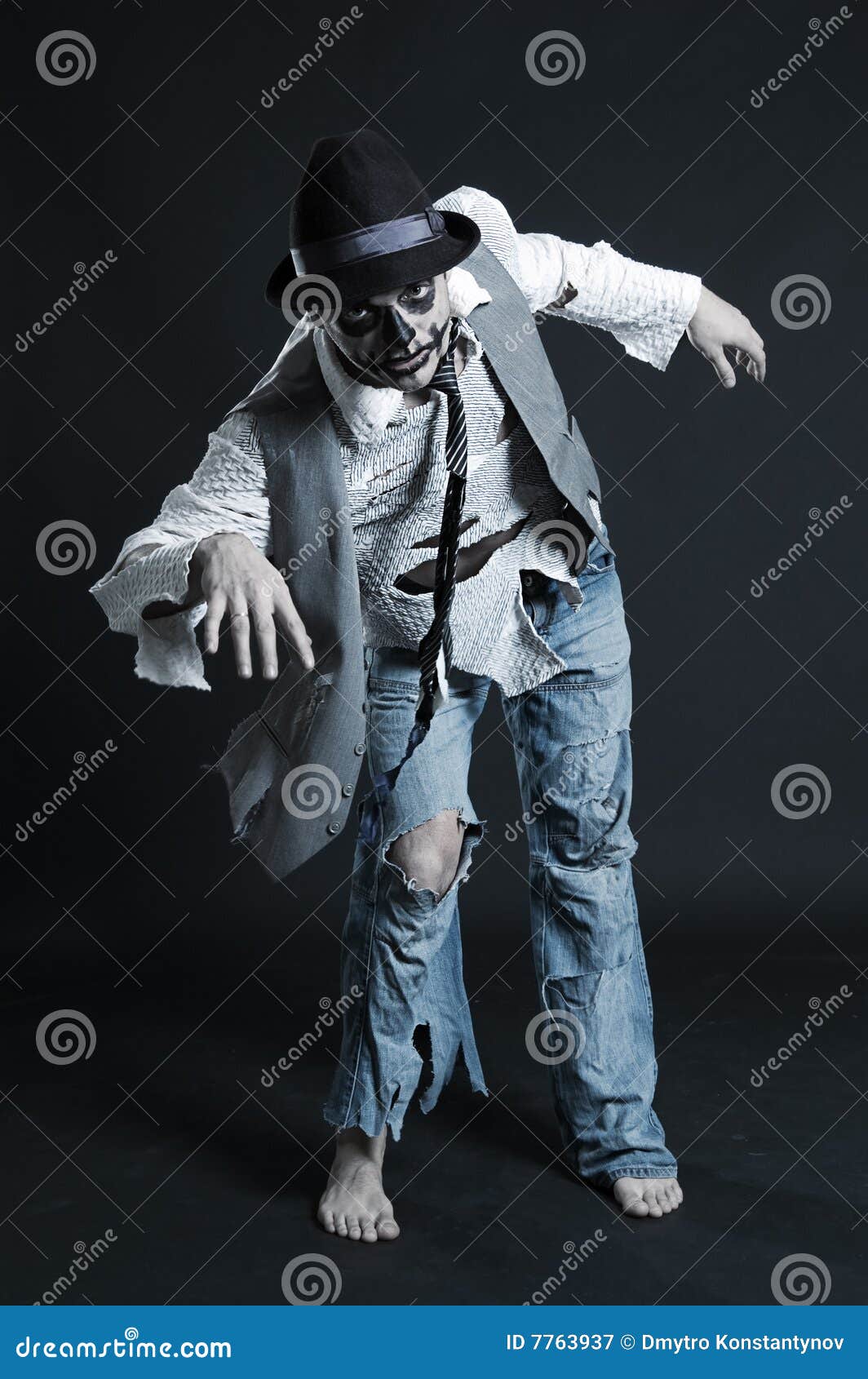 Young Handsome Guy Posing Like Zombie Stock Image - Image of male, pale ...