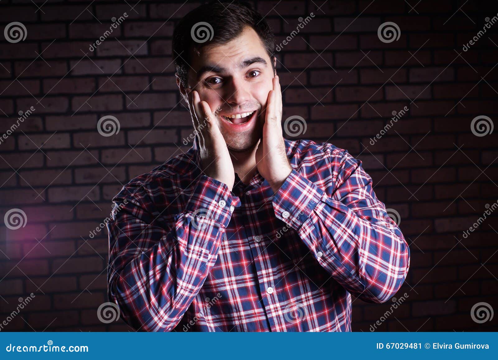 Young handsome guy scared stock image. Image of horror - 67029481