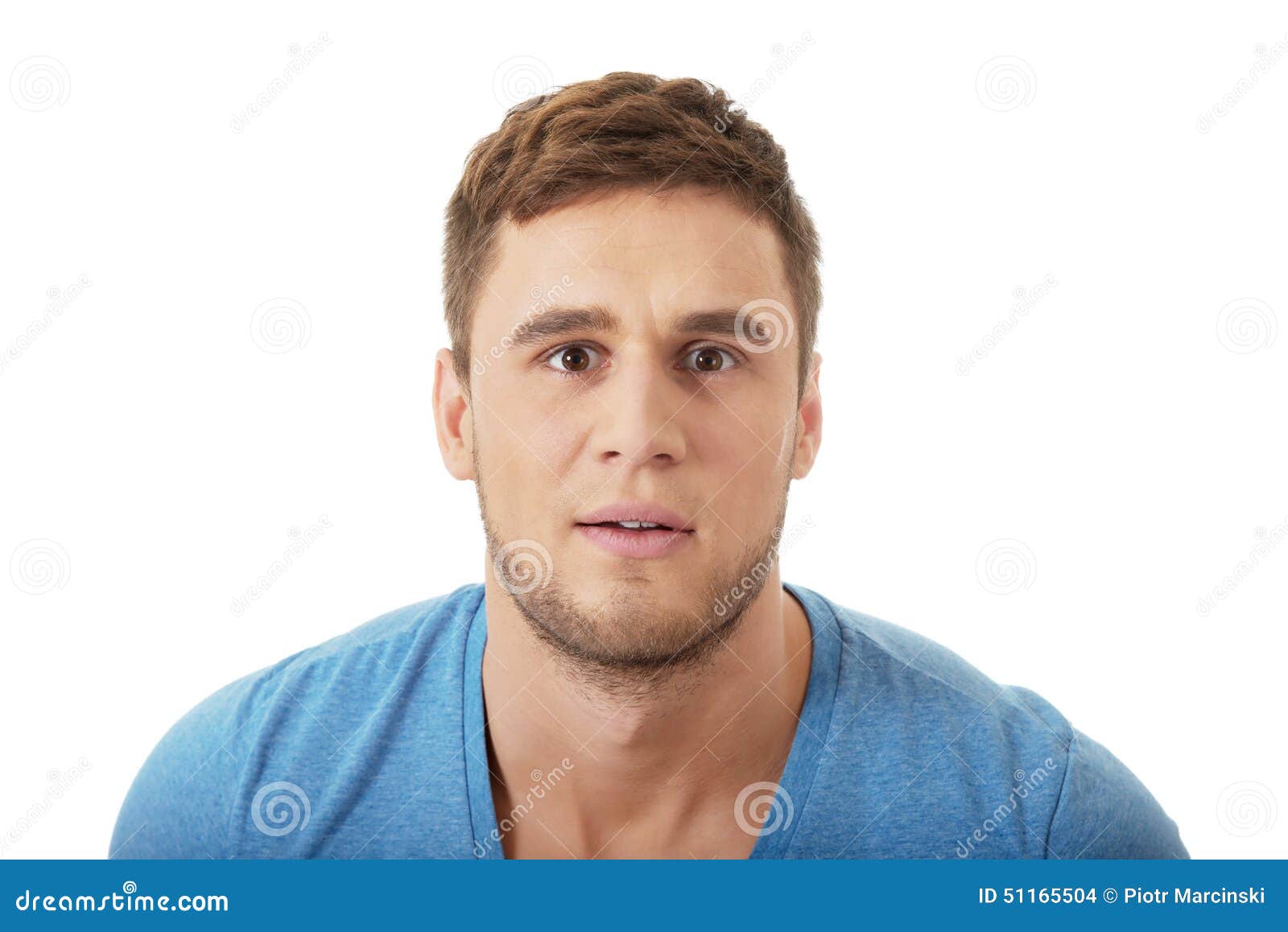 Young Handsome Guy Surprised. Stock Photo - Image of muscular, shock ...