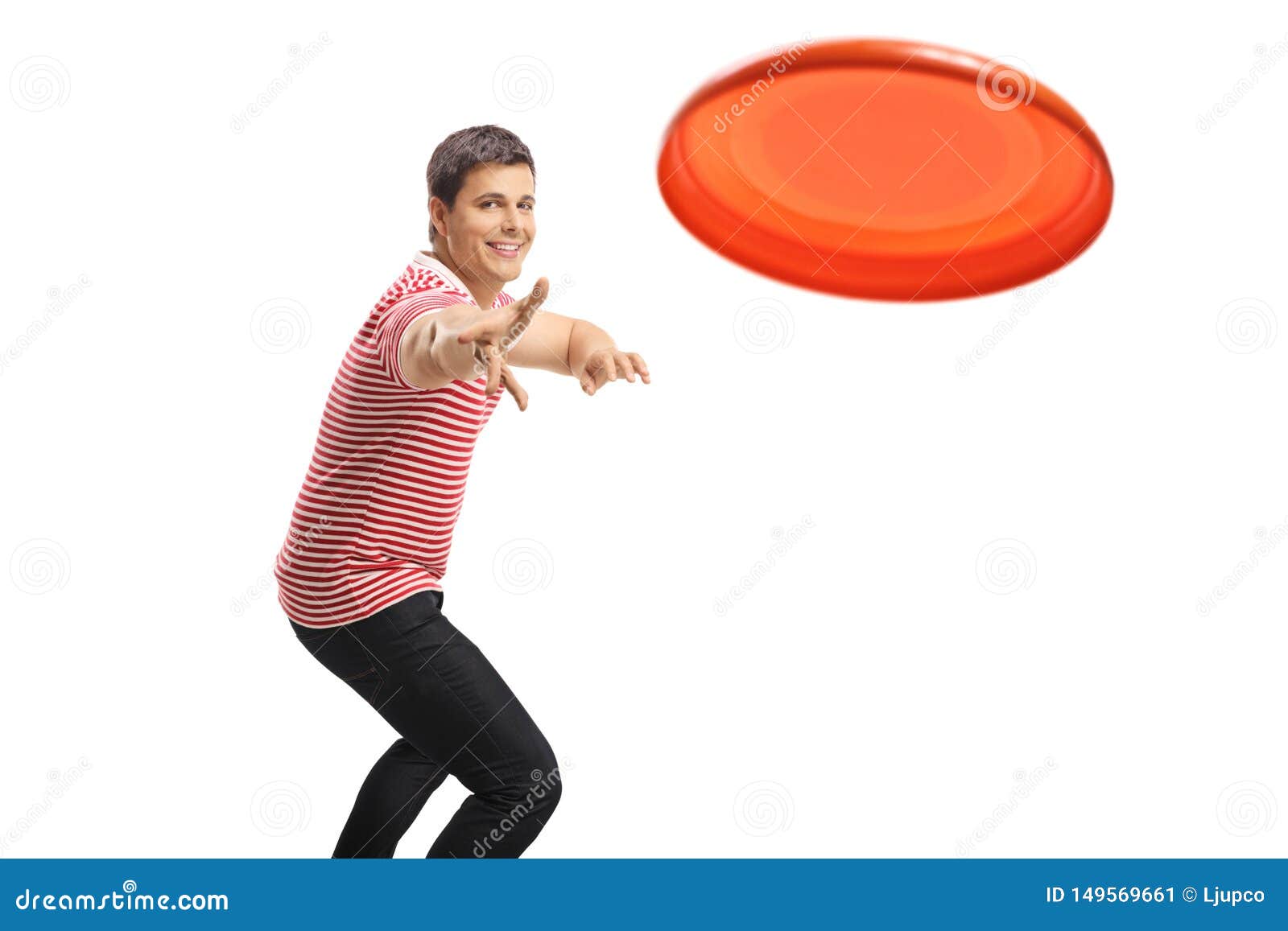 Young Handsome Guy Throwing a Frisbee Stock Image - Image of adult ...