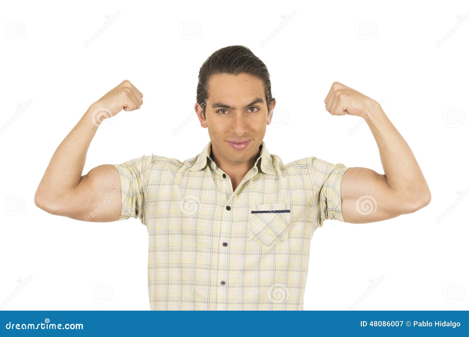 Young Handsome Hispanic Man Posing Showing Arm Stock Image - Image of ...