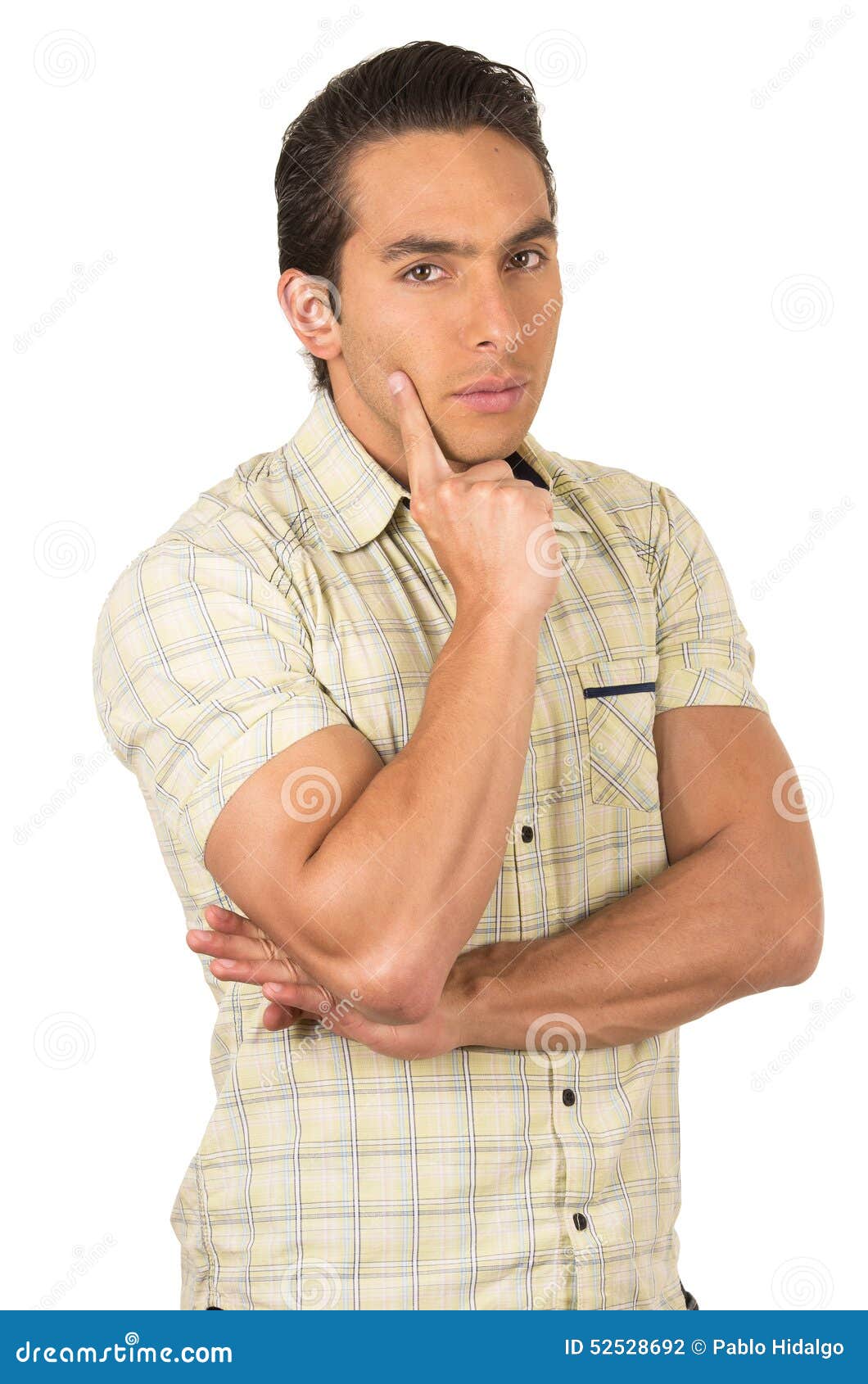 Young Handsome Hispanic Man Posing Thinking Stock Photo - Image of ...