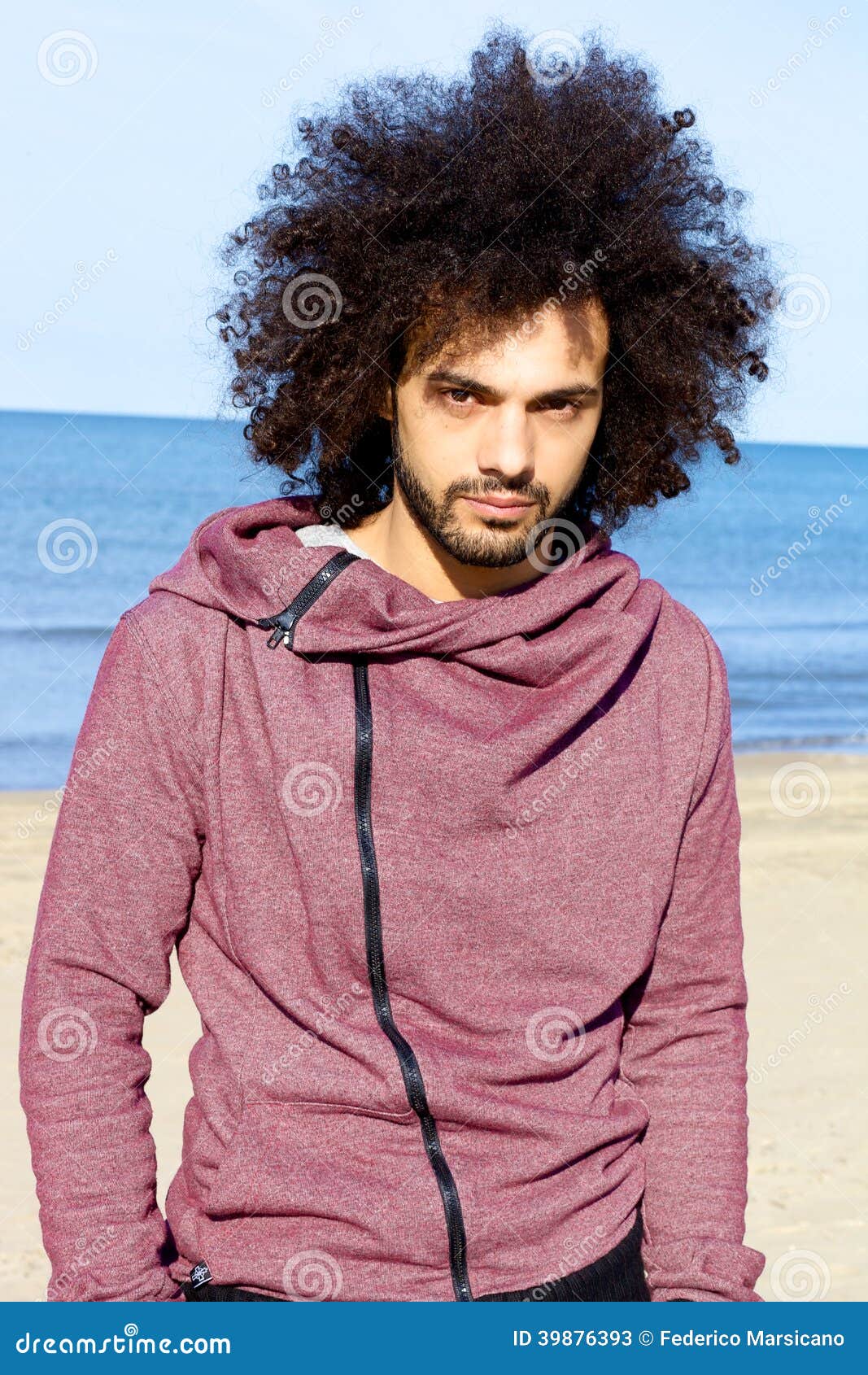 Young Handsome Italian Man on the Beach Looking Stock Image - Image of ...