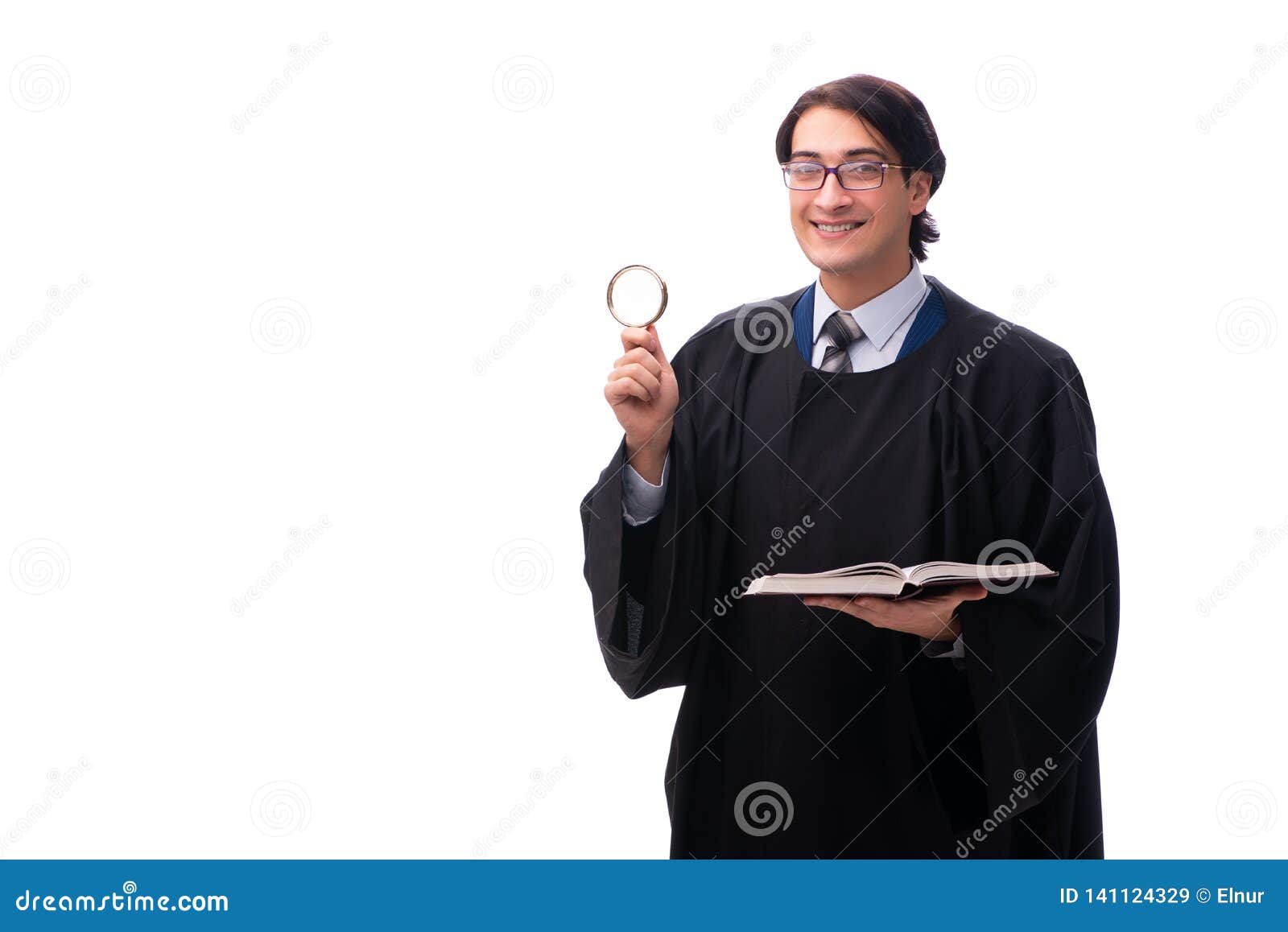 The Young Handsome Judge Isolated on White Stock Image - Image of ...