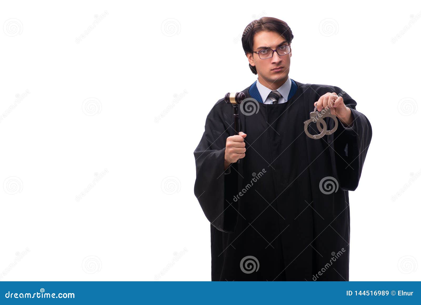 The Young Handsome Judge Isolated on White Stock Image - Image of cuffs ...