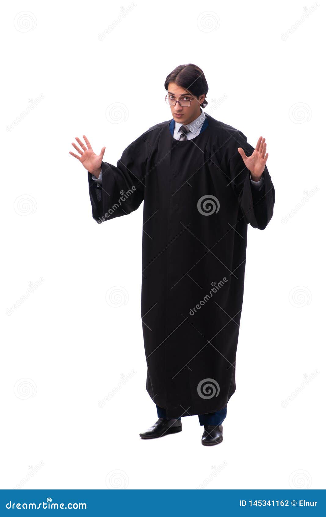 The Young Handsome Judge Isolated on White Stock Photo - Image of ...