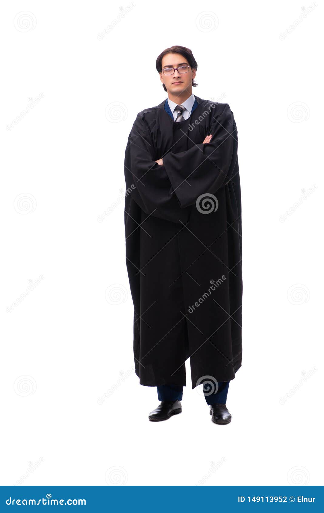 The Young Handsome Judge Isolated on White Stock Photo - Image of ...