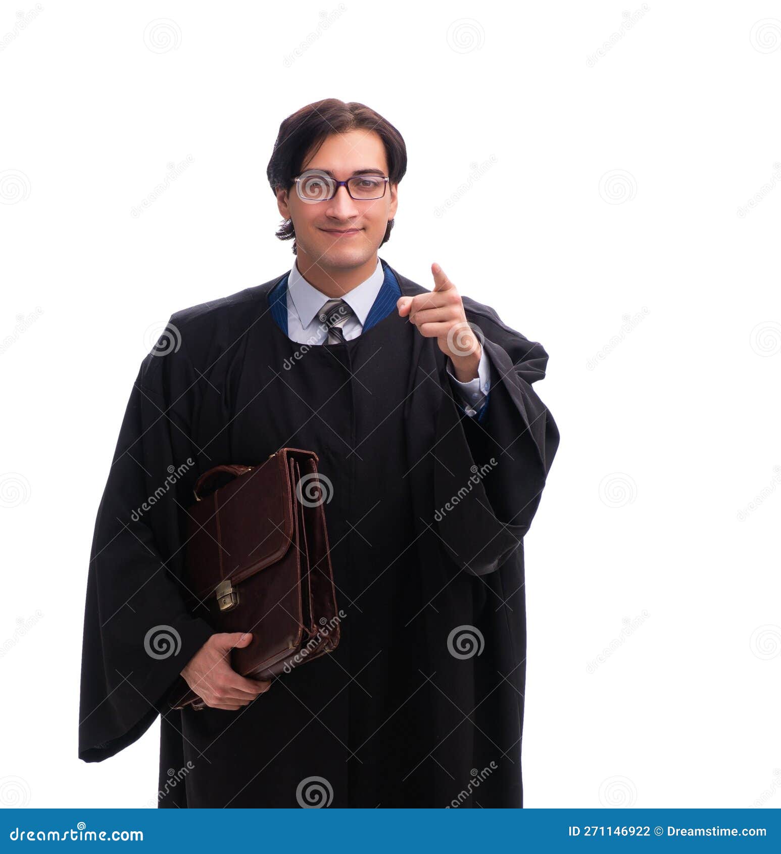 Young Handsome Judge Isolated on White Stock Photo - Image of gown ...
