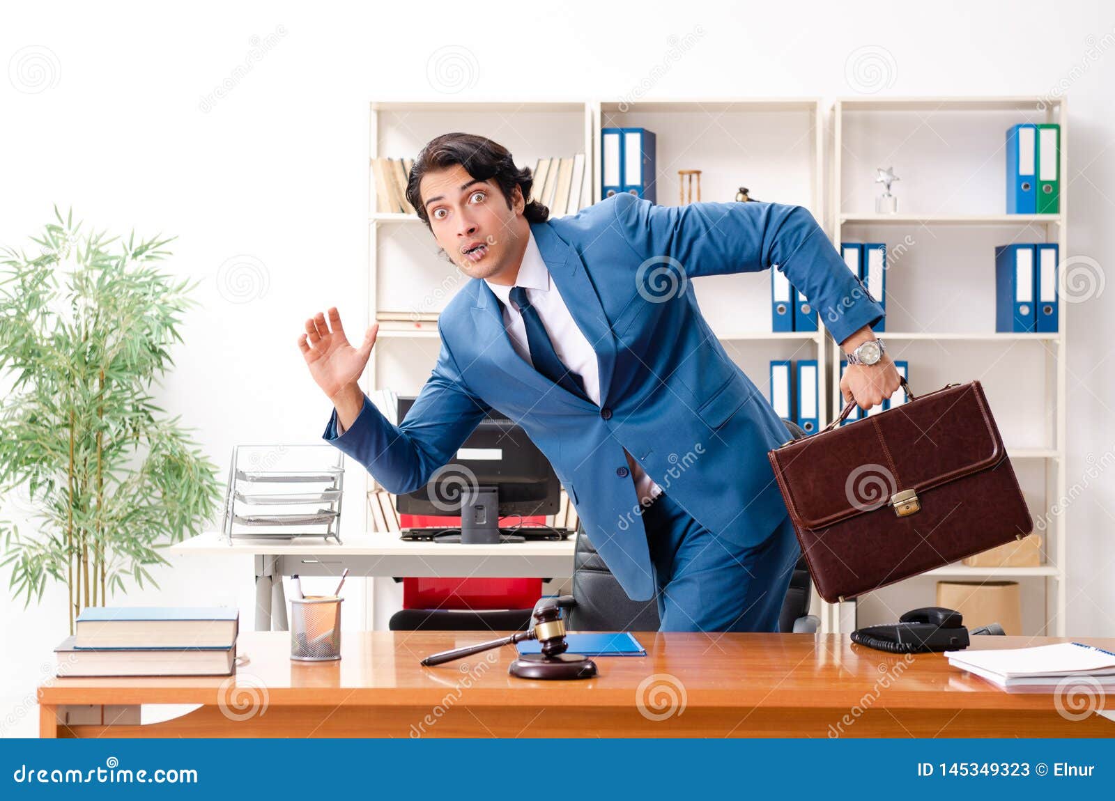 The Young Handsome Judge Sitting in Courtroom Stock Image - Image of ...