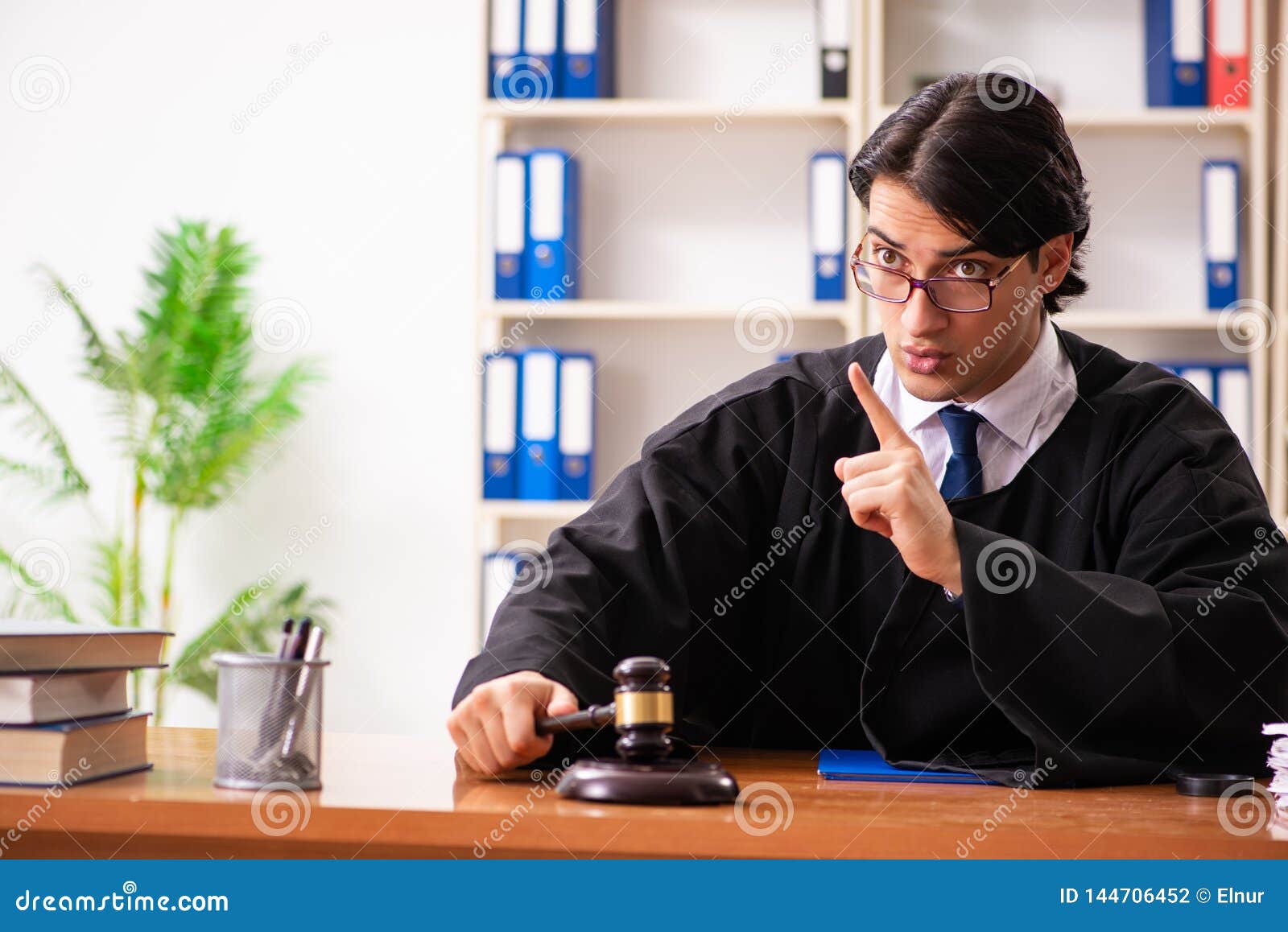 The Young Handsome Judge Working in Court Stock Photo - Image of ...