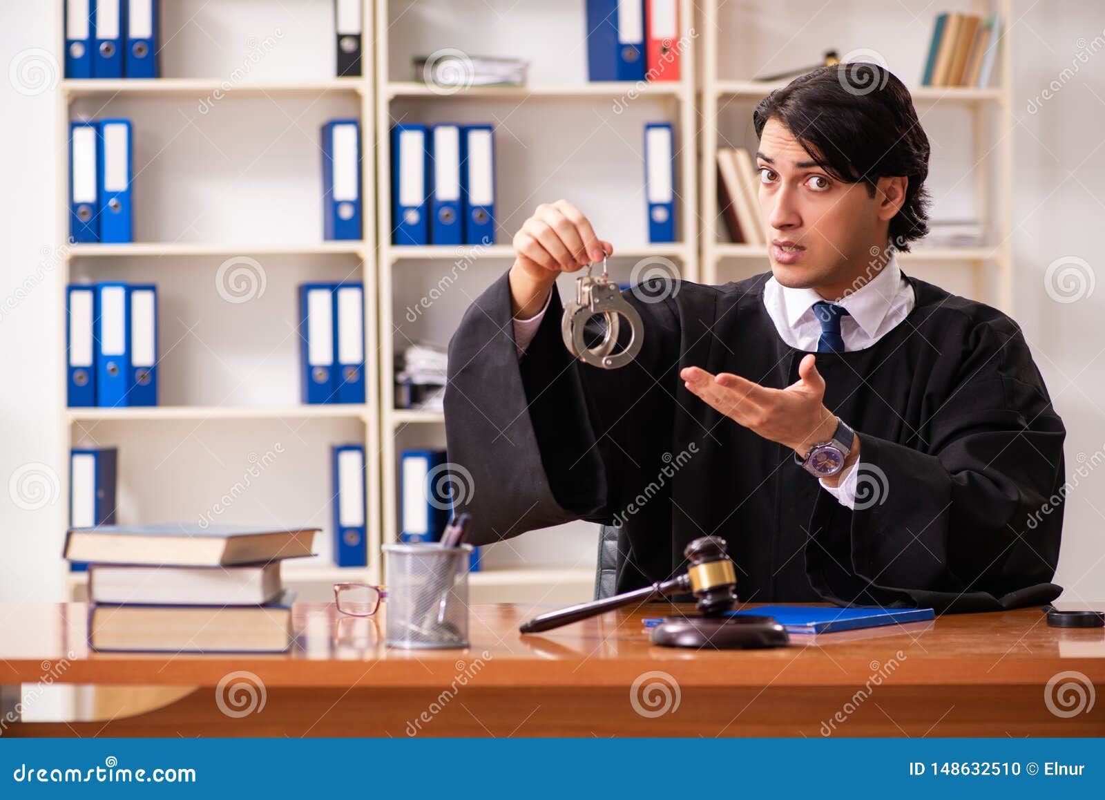 Young Handsome Judge Working in Court Stock Photo - Image of ...
