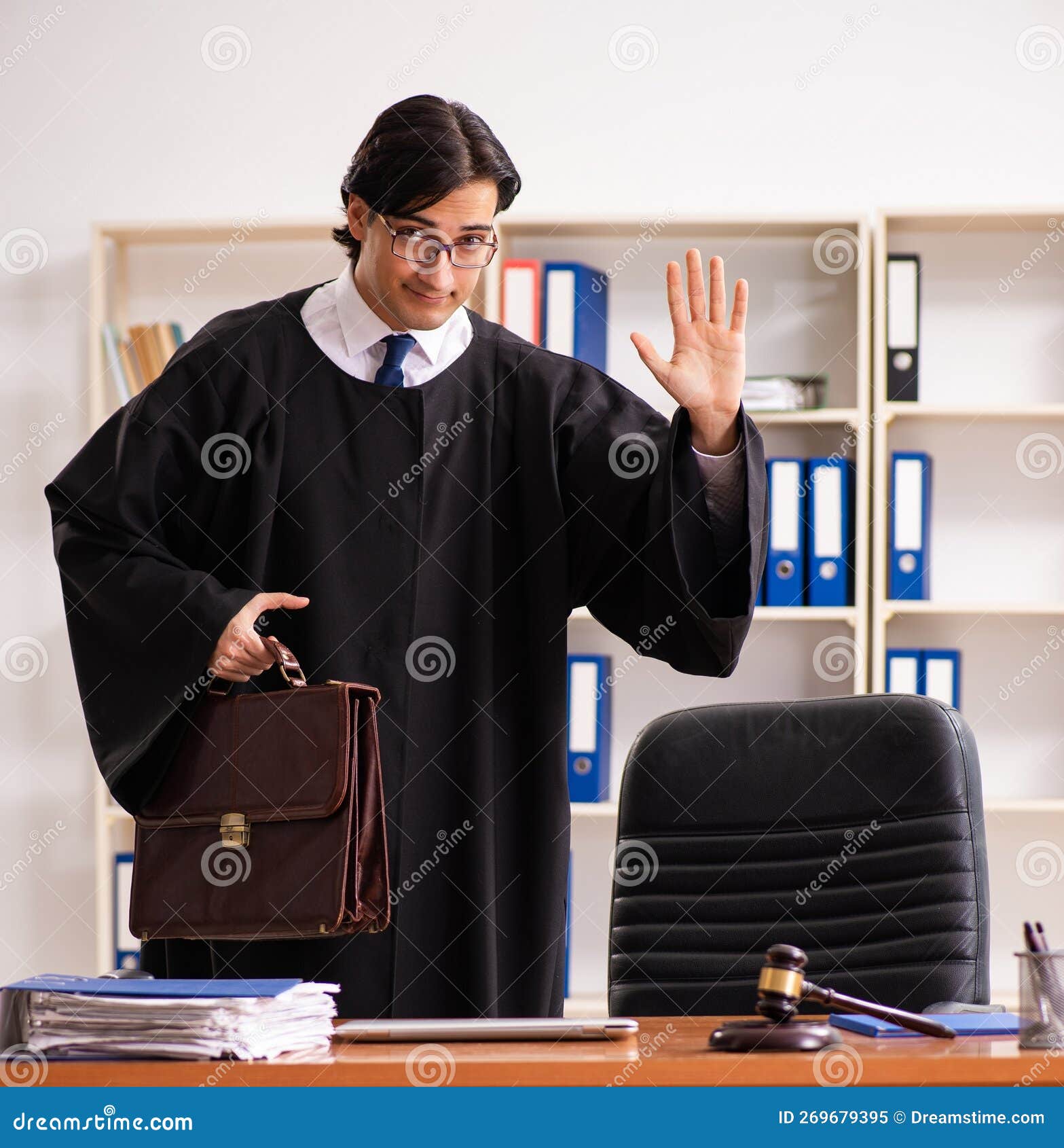 Young Handsome Judge Working in Court Stock Image - Image of court ...
