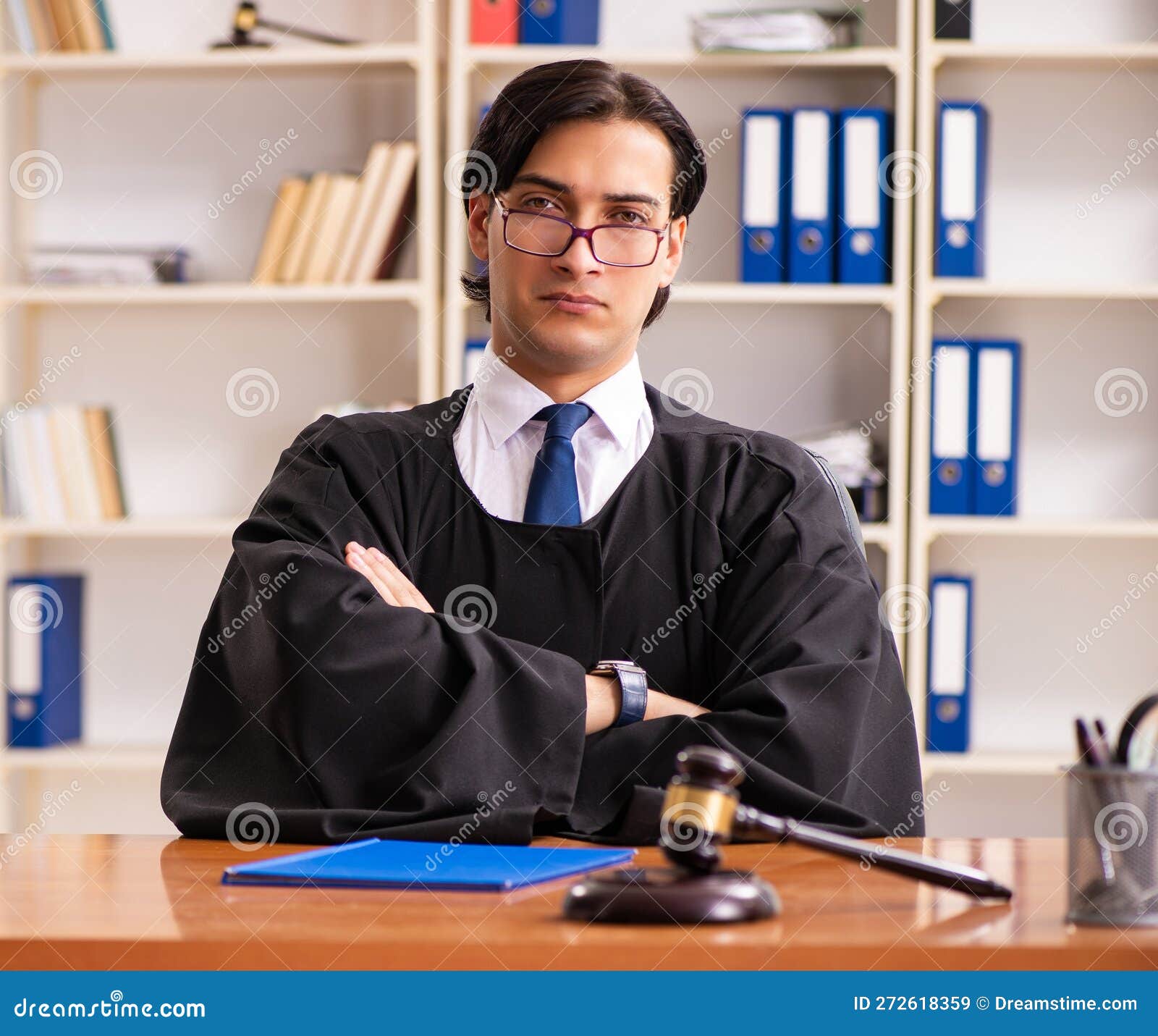 Young Handsome Judge Working in Court Stock Image - Image of courtroom ...