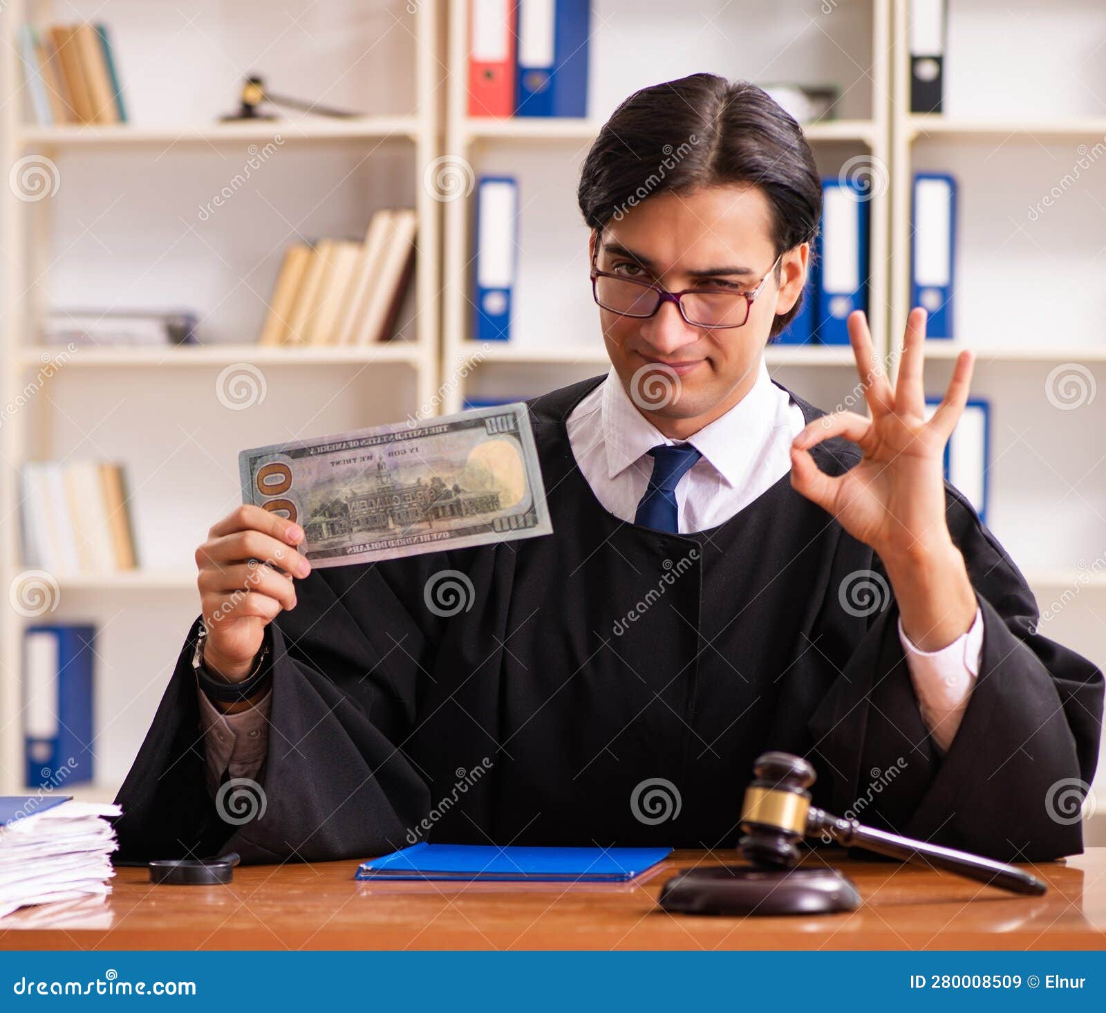 Young Handsome Judge Working in Court Stock Image - Image of authority ...