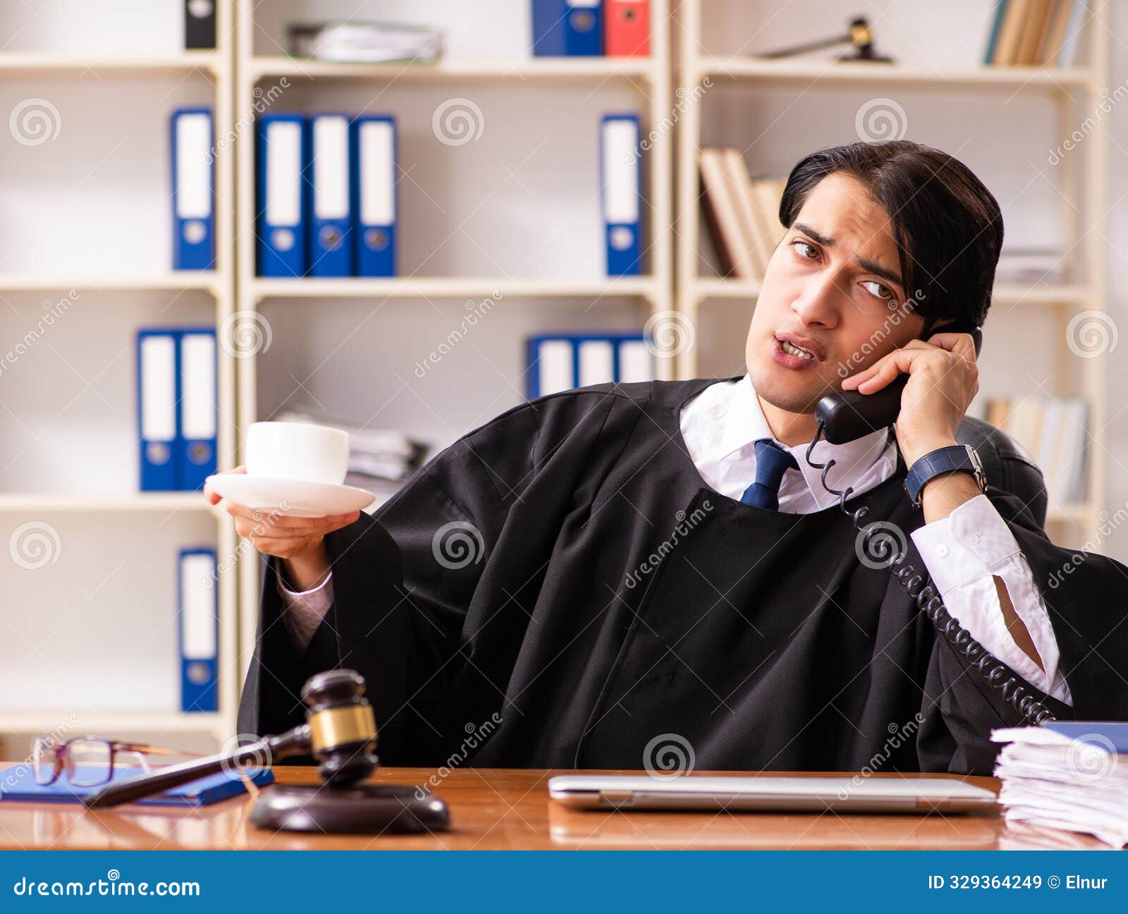 Young Handsome Judge Working in Court Stock Image - Image of ...