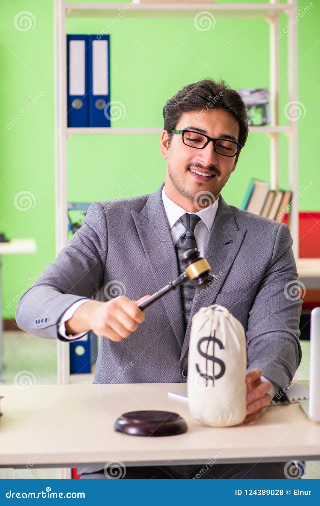 The Young Handsome Lawyer Working in the Office Stock Photo - Image of ...