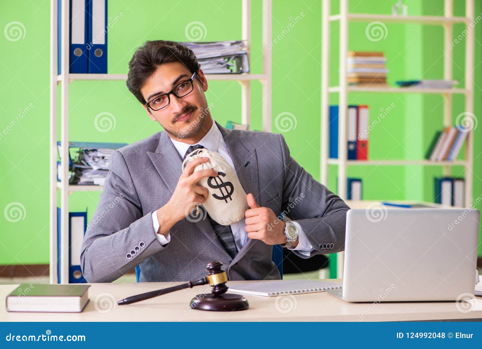 The Young Handsome Lawyer Working in the Office Stock Photo - Image of ...