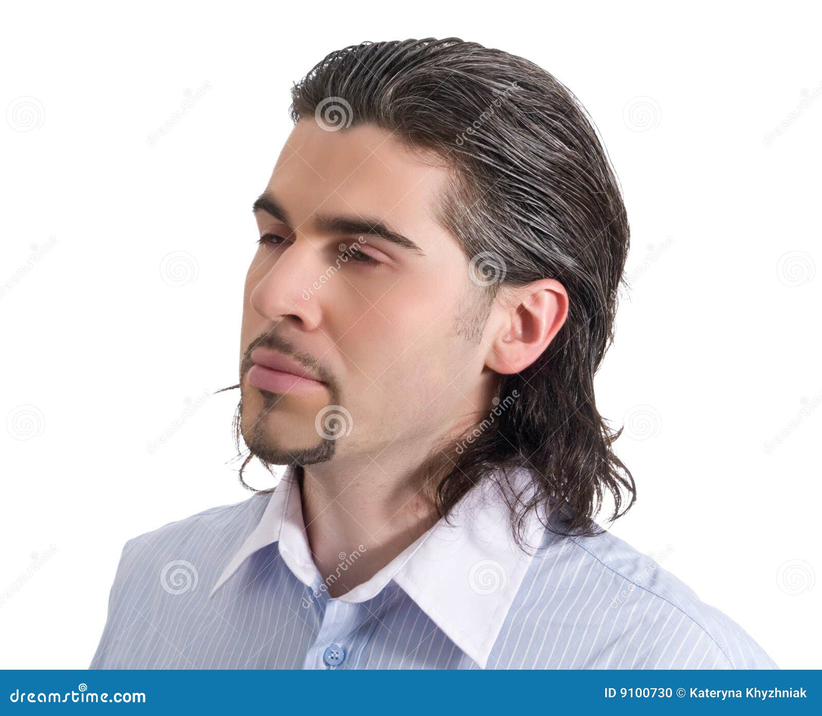 Young Handsome Male Profile Isolated White Stock Photo - Image of ...