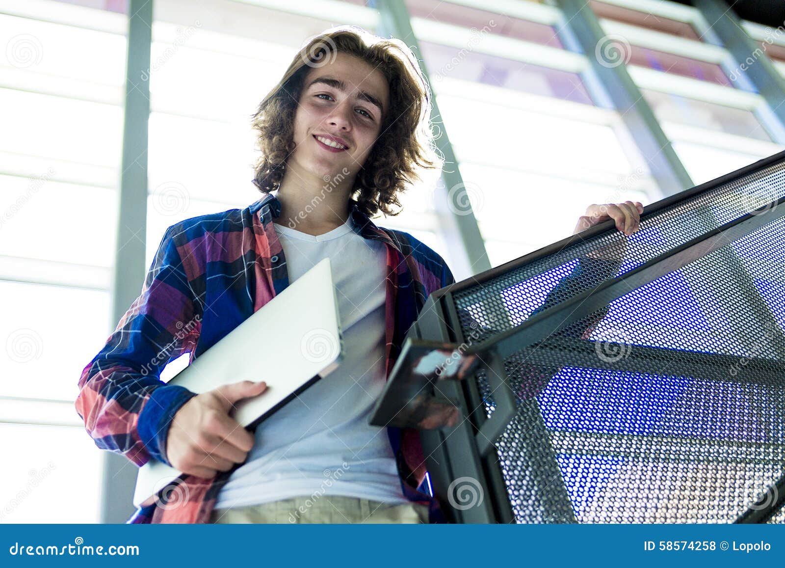 Young Handsome Male Student at the College Stock Photo - Image of young ...