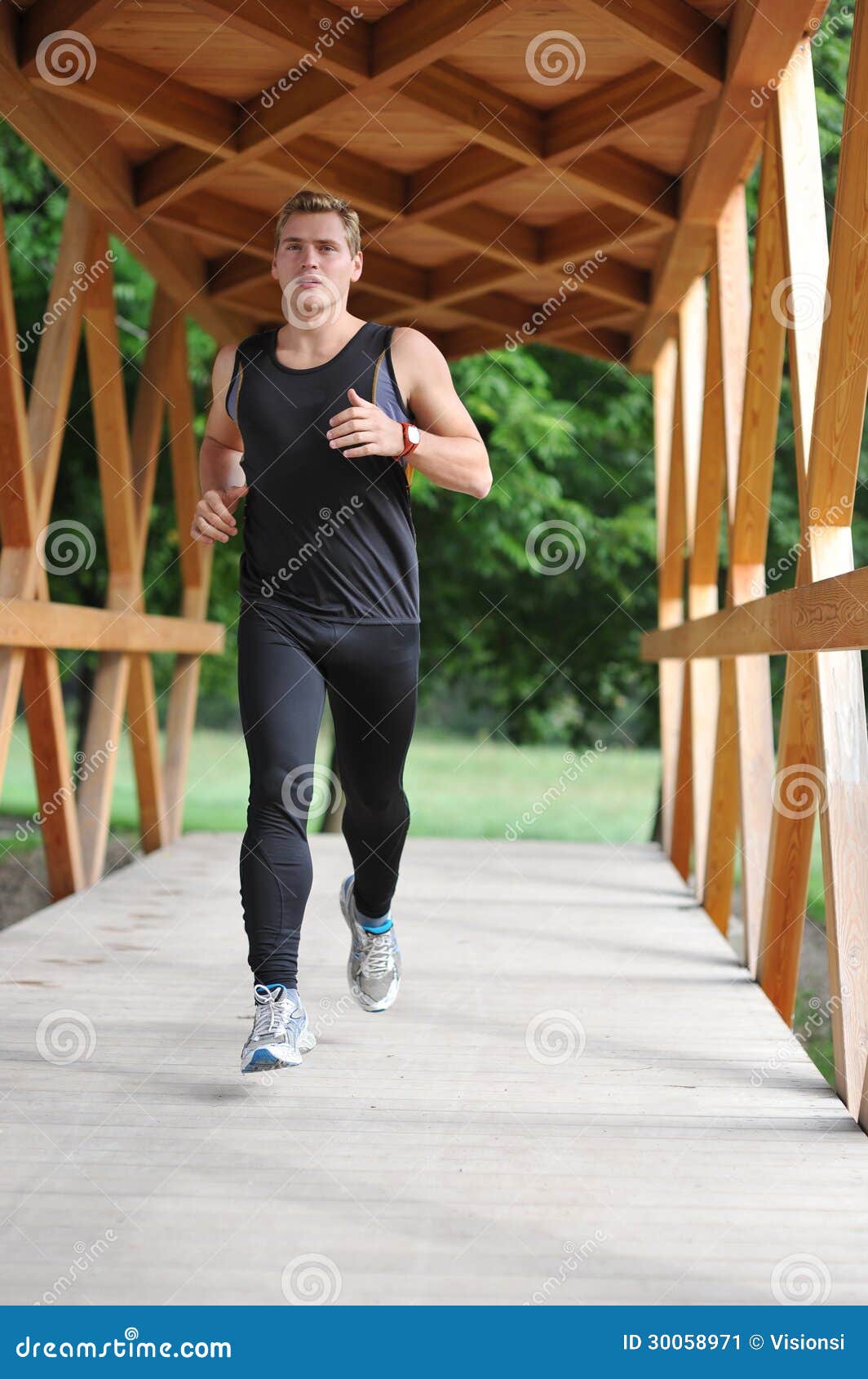Young Handsome Man Athlete Running Stock Image - Image of energy, human ...